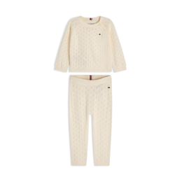 Neugeborenen-Geschenkset Tommy Hilfiger, M&auml;dchen, Gr. 68, beige (ivory silk), Strick, Obermaterial: 100% Baumwolle, unifarben, KOB Set-Artikel, Strick -Set f&uuml;r Babys