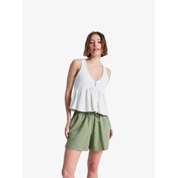 Shorts Roxy "LEKEITIO BREAK MID", Damen, Gr. M (38), N-Gr, oil gr&uuml;n, Obermaterial: 55% Leinen, 45% Viskose, Hosen Shorts, sportlicher Stil, aus Leinen und Viskose