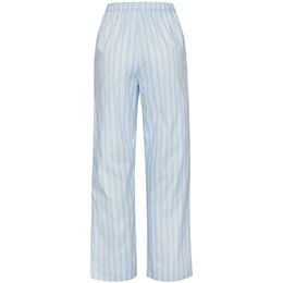 Pyjamahose Copenhagen Studios, Damen, Gr. 36, N-Gr, blau (hellblau gestreift), Web, Obermaterial: 100% Baumwolle, gestreift, bequem lang, Hosen Pyjamahose, aus leichter Baumwolle-Webware