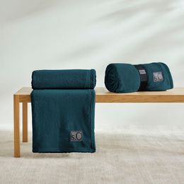 Wohndecke s.Oliver "s.Oliver Decke Kuschelsoft", blau (petrol), B:150cm L:200cm, Polyester, Wohndecken, Wohndecke, 150 x 200 cm, in bunten Farben, weich, 330g/m&sup2;