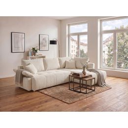 Ecksofa Collection AB "Funtastic, Breite 213 cm", beige, B:213cm H:41cm T:166cm, 100%Polyester, Sofas, Ecksofa, mit Schlaffunktion, Bettkasten, Armverstellung und Bonnelfederkern