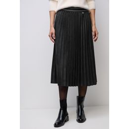 Midirock Street One, Damen, Gr. 44, schwarz, Stoff, 90% Polyester, 10% Elasthan, unifarben, comfort fit wadenlang, R&ouml;cke, in Midi-L&auml;nge