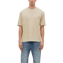 Kurzarmshirt s.Oliver, Jungen, Gr. M, beige, Single Jersey, Obermaterial: 100% Baumwolle, unifarben, normal h&uuml;ftbedeckend, Rundhals, abgesteppte Kante, Shirts, Sommershirt in Struktur-Optik