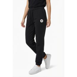 Jogginghose Converse "CHUCK PATCH JOGGER", Damen, Gr. L, N-Gr, schwarz, Obermaterial: 80% Baumwolle, 20% Polyester, Hosen Jogginghose, f&uuml;r Erwachsene, aus Baumwolle und Polyester, sportlicher Stil