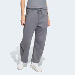 Sporthose adidas Sportswear "ADIDAS Z.N.E. OFFENER SAUM", Damen, Gr. XXL, N-Gr, grau five, normal, gr., Obermaterial: 57% Polyester, 43% Baumwolle, Hosen Sporthose