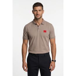 Poloshirt Hugo "Dereso", Herren, Gr. XXL, beige (light, pastel braun237), Jersey, Obermaterial: 100% Baumwolle, unifarben, slim fit normal, Rundhals, B&uuml;ndchen, Shirts, Slim Fit, Kurzarm, Hugo Weblabel