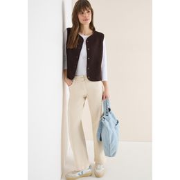 Fellimitatweste Cecil, Damen, Gr. L (42), braun (macchiato braun), Stoff, 100% Polyester, unifarben, comfort fit normal, Rundhals, Westen, Rundhalsausschnitt