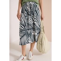 Cecil Damen Midirockpalm breeze gr&uuml;n, Gr. XL, gemustert, Stoff, 100% Viskose, R&ouml;cke, in Midi-L&auml;nge