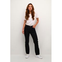 Regular-fit-Jeans Kaffe "Jeans KAvicky", Damen, Gr. 38, N-Gr, schwarz (schwarz deep), Obermaterial: 73% Baumwolle CO. 25% Polyester PES. 2% Elasthan EL., Jeans