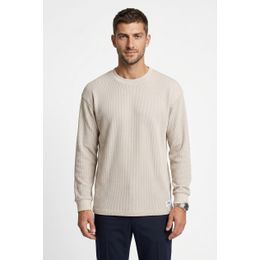 Langarmshirt Hugo "Nuwolo", Herren, Gr. M, wei&szlig; (open wei&szlig;121), Single Jersey, Obermaterial: 87% Baumwolle, 13% Polyamid, unifarben, l&auml;ssig geschnitten normal, Rundhals, breiter Bund, Shirts Langarmshirt, Rundhalsausschnitt, l&auml;ssig geschnitten, Logo-Badge