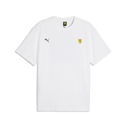 T-Shirt Puma "Scuderia Ferrari Miami Oversized T-Shirt Herren", Jungen, Gr. L, wei&szlig;, Obermaterial: 100% Baumwolle. Rippe: 70% Baumwolle, 30% Polyester, clean, oversize, Rundhals, Shirts T-Shirt