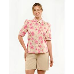 Kurzarmhemd LIBERT&Eacute; ESSENTIEL "Libert&eacute; Essentiel Shirt FLORA", Damen, Gr. L, Normalgr&ouml;&szlig;en, pink watercolor flower, Obermaterial: 100% Baumwolle, Hemden