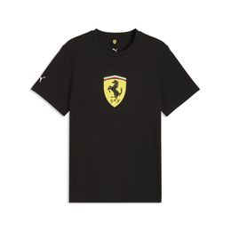 T-Shirt Puma "Scuderia Ferrari Coloured Shield T-Shirt Herren", Jungen, Gr. L, schwarz, Obermaterial: 100% Baumwolle. Rippe: 25% Polyester, 75% Baumwolle, clean, regular fit, Rundhals, Shirts T-Shirt