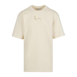 T-Shirt Karl Kani "Karl Kani Herren KM242-029-2 Small Signature Tee", Jungen, Gr. S, sanftes wei&szlig;, 100% Baumwolle, oversize, Rundhals, Shirts T-Shirt