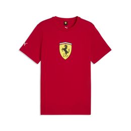 T-Shirt Puma "Scuderia Ferrari Coloured Shield T-Shirt Herren", Jungen, Gr. L, rosso corsa rot, Obermaterial: 100% Baumwolle. Rippe: 25% Polyester, 75% Baumwolle, clean, regular fit, Rundhals, Shirts T-Shirt