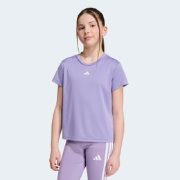 T-Shirt adidas Sportswear "JG TR-ES T", M&auml;dchen, Gr. 128, magic lila, wei&szlig;, Obermaterial: 100% Polyester, normal, Rundhals, Shirts T-Shirt