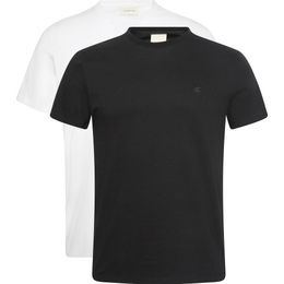 T-Shirt Calvin Klein "2 Pack SS STRETCH COTTON SLIM TEE", Herren, Gr. L, wei&szlig; (schwarz, hellwei&szlig;), Single Jersey, Obermaterial: 95% Baumwolle, 5% Elasthan, unifarben, slim fit normal, Rundhals, eingesetzt abgesteppte Kante, Shirts T-Shirt, Rundhalsausschnitt, slim fit