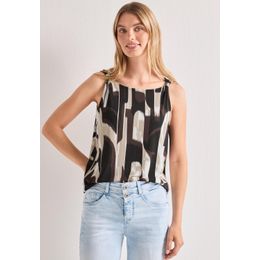 Tr&auml;gertop Street One, Damen, Gr. 34, bunt (espresso braun), Stoff, 95% Viskose, 5% Elasthan, gemustert, normal normal, U-Boot-Ausschnitt, abgesteppt, Tops Tr&auml;gertop, mit reflektierenden Details
