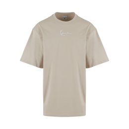 T-Shirt Karl Kani "Karl Kani KK Small Signature Essential Tee", Jungen, Gr. M, beige, 100% Baumwolle, bedruckt, normal, Rundhals, Shirts T-Shirt