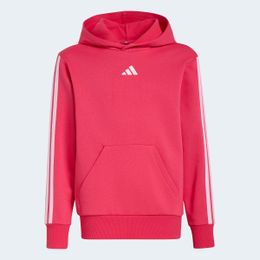 Kapuzensweatshirt adidas Sportswear "J 3S FL HD 225", M&auml;dchen, Gr. 128, power pink, clear pink, Obermaterial: 71% Baumwolle, 29% Polyester, normal, Rundhals, angesetztes B&uuml;ndchen, Sweatshirts
