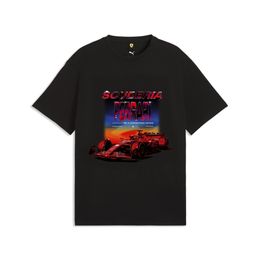 T-Shirt Puma "Scuderia Ferrari Tribes Relaxed T-Shirt Herren", Jungen, Gr. L, schwarz, Obermaterial: 100% Baumwolle. Rippe: 71% Baumwolle, 29% Polyester, relaxed fit, Rundhals, Shirts T-Shirt