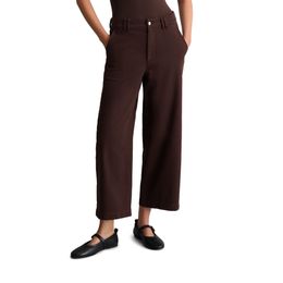 Marc O'Polo Chinohose MARC O'POLO DENIM "aus Organic-Cotton-Lyocell-Stretch", Damen, Gr. S, Normalgr&ouml;&szlig;en, burnt aubergine, Twill, Obermaterial: 81% Baumwolle, 18% Lyocell, 1% Elasthan. Futter: 100% Baumwolle, unifarben, loose fit kn&ouml;chelfrei, Hosen Chinohose