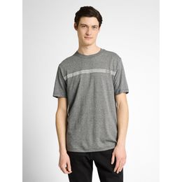 T-Shirt Tom Tailor Denim, Jungen, Gr. M, schwarz melange, Single Jersey, Obermaterial: 50% Baumwolle, 50% Polyester, meliert, regular fit normal, Rundhals, Shirts T-Shirt, in Melange-Optik