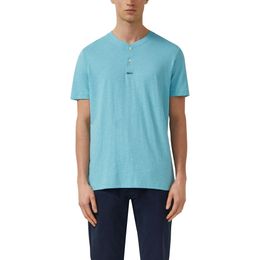 T-Shirt s.Oliver, Jungen, Gr. M, light teal, Single Jersey, Obermaterial: 100% Baumwolle, unifarben, regular fit normal, Rundhals, gerader Abschluss, Shirts T-Shirt, mit Henley Kragen
