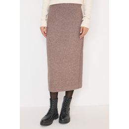 Cecil Damen Midirock, braun, Gr. XXL, unifarben, Stoff, 33% Polyester, 31% Polyacryl, 24% Baumwolle, 12% Nylon, R&ouml;cke, mit Schlitz