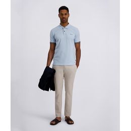Poloshirt Pierre Cardin "Poloshirt uni pique", Herren, Gr. M, skyway, Piqu&eacute;, Obermaterial: 96% Baumwolle, 4% Elasthan, kontrastfarbene Details, regular fit normal, ohne Ausschnitt, kontrastfarben, Shirts, mit Logo Schriftzug