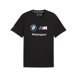 T-Shirt Puma "BMW M MOTORSPORT Essentials T-Shirt Herren", Jungen, Gr. L, schwarz, Obermaterial: 100% Baumwolle. Rippe: 20% Polyester, 80% Baumwolle, clean, regular fit, Rundhals, Shirts T-Shirt