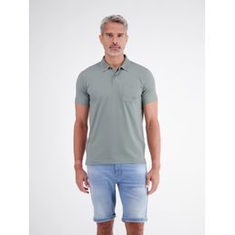 Poloshirt Lerros "Cool & Dry Poloshirt, unifarben mit Flachstrickkragen", Herren, Gr. L, grau (storm grau), 75% Baumwolle, 25% Polyester, ohne Ausschnitt, Shirts