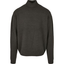 Rundhalspullover Urban Classics "Urban Classics Herren Oversized Roll Neck Sweater", Herren, Gr. L, schwarzbird, 85% Polyacryl, 13% Polyester, 2% Elasthan, unifarben, oversize, Rundhals, Pullover Rundhalspullover