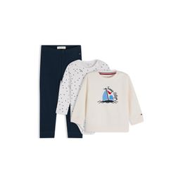 Neugeborenen-Geschenkset Tommy Hilfiger, M&auml;dchen, Gr. 68, wei&szlig;, Jersey, Obermaterial: 95% Baumwolle, 5% Elasthan, unifarben, KOB Set-Artikel, Shirt, Body & Jerseyhose f&uuml;r Babys