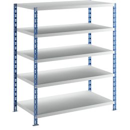 eurokraft basic Gro&szlig;fach-Steckregal, blau/grau, HxBxT 1820 x 1550 x 800 mm, Stahlblechb&ouml;den, Grundregal