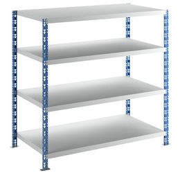 eurokraft basic Gro&szlig;fach-Steckregal, blau/grau, HxBxT 1508 x 1550 x 800 mm, Stahlblechb&ouml;den, Grundregal