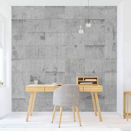 Steintapete Beton Ziegeloptik grau