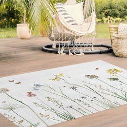 Vinylteppich Tanzende Schmetterlinge auf Wildblumen