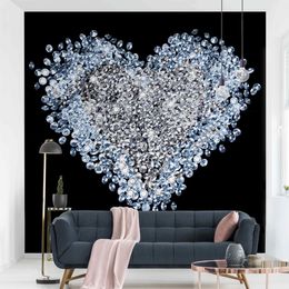Mustertapete Diamant Herz