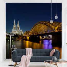 Fototapete Skyline K&ouml;ln bei Nacht