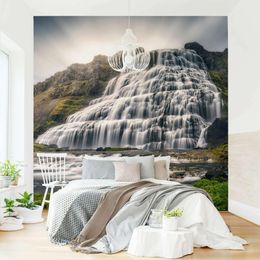 Bilderwelten Fototapete Textiltapete Stofftapete - nahtlose Tapete | Dynjandi Wasserfall