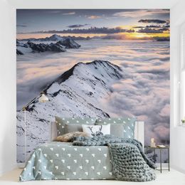 Fototapete Natur Blick &uuml;ber Wolken und Berge