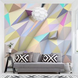 Bilderwelten Mustertapete Geometrische Pastell Dreiecke in 3D