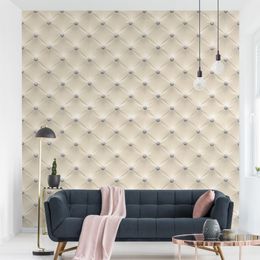 Mustertapete Diamant Creme Luxus