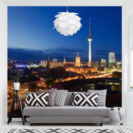Bilderwelten Fototapete Textiltapete Stofftapete - nahtlose Tapete | Fernsehturm bei Nacht