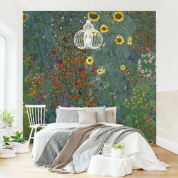 Bilderwelten Fototapete Textiltapete Stofftapete - nahtlose Tapete | Gustav Klimt - Garten Sonnenblumen