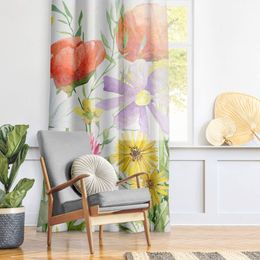 Vorhang Aquarellierte Blumen