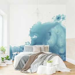 Fototapete Welle Aquarell T&uuml;rkis II