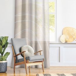 Vorhang Gro&szlig;e Kreisformen im Regenbogen - beige