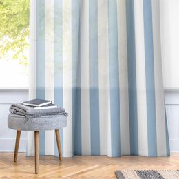 Vorhang L&auml;ngsstreifen in Pastell Blau